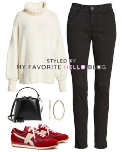 What to Wear with Red Sneakers - Female Edition