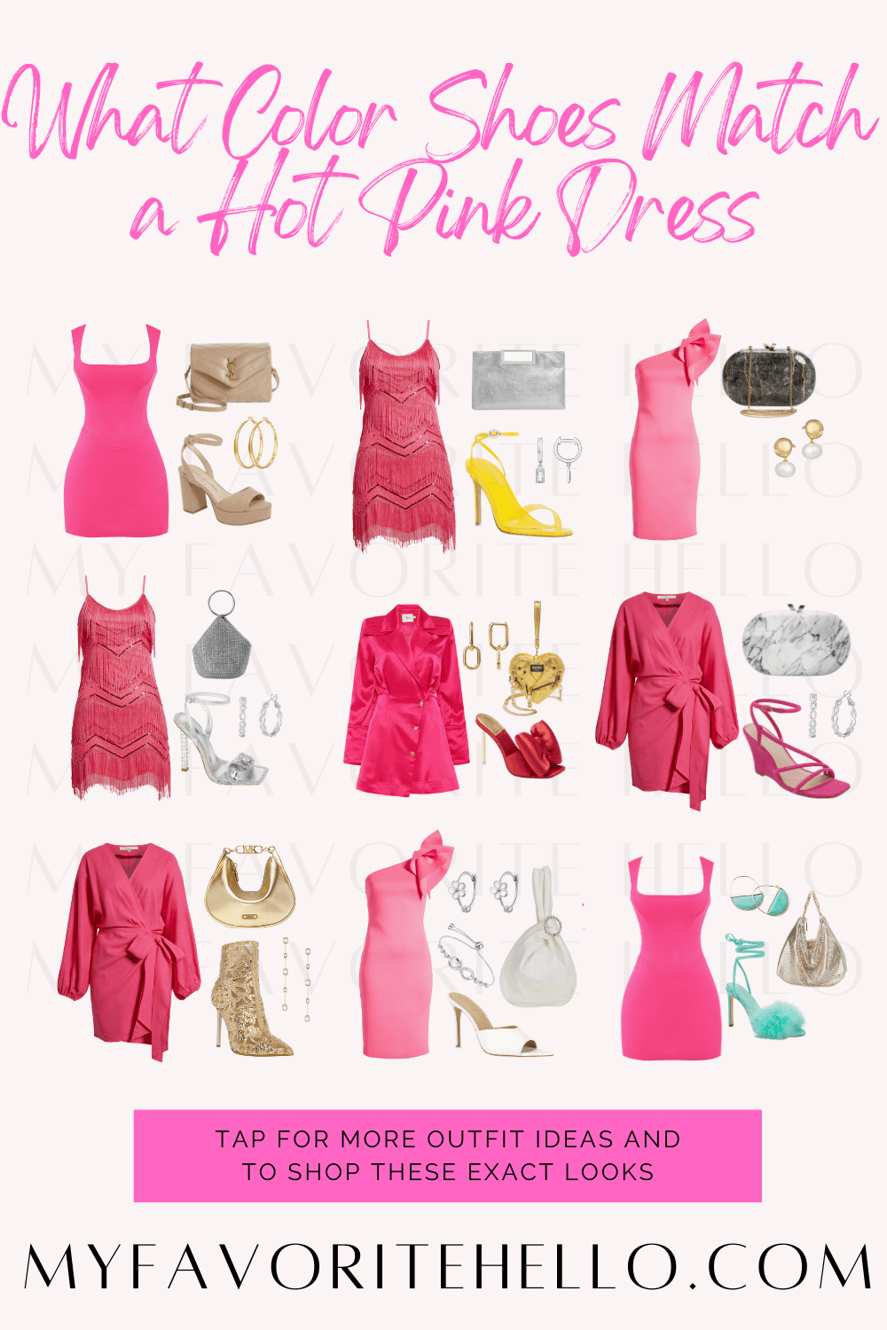 11 Looks: What Color Shoes Match a Hot Pink Dress